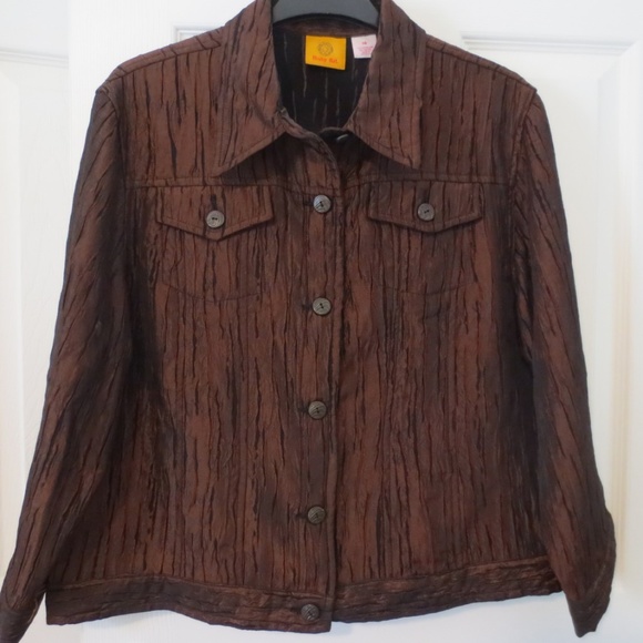 Ruby Rd. | Jackets & Coats | Ruby Rd Brown Crinkle Jacket Size 4 | Poshmark